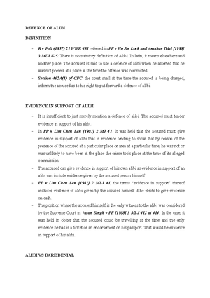 Alibi - Criminal Procedure Code II Notes - DEFENCE OF ALIBI WHAT IS AN ...
