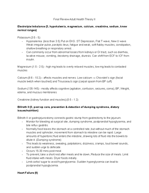 Adult Heath Theory III- module 9 study guide - NUR 4385 Adult Health III Theory Module 9 ...