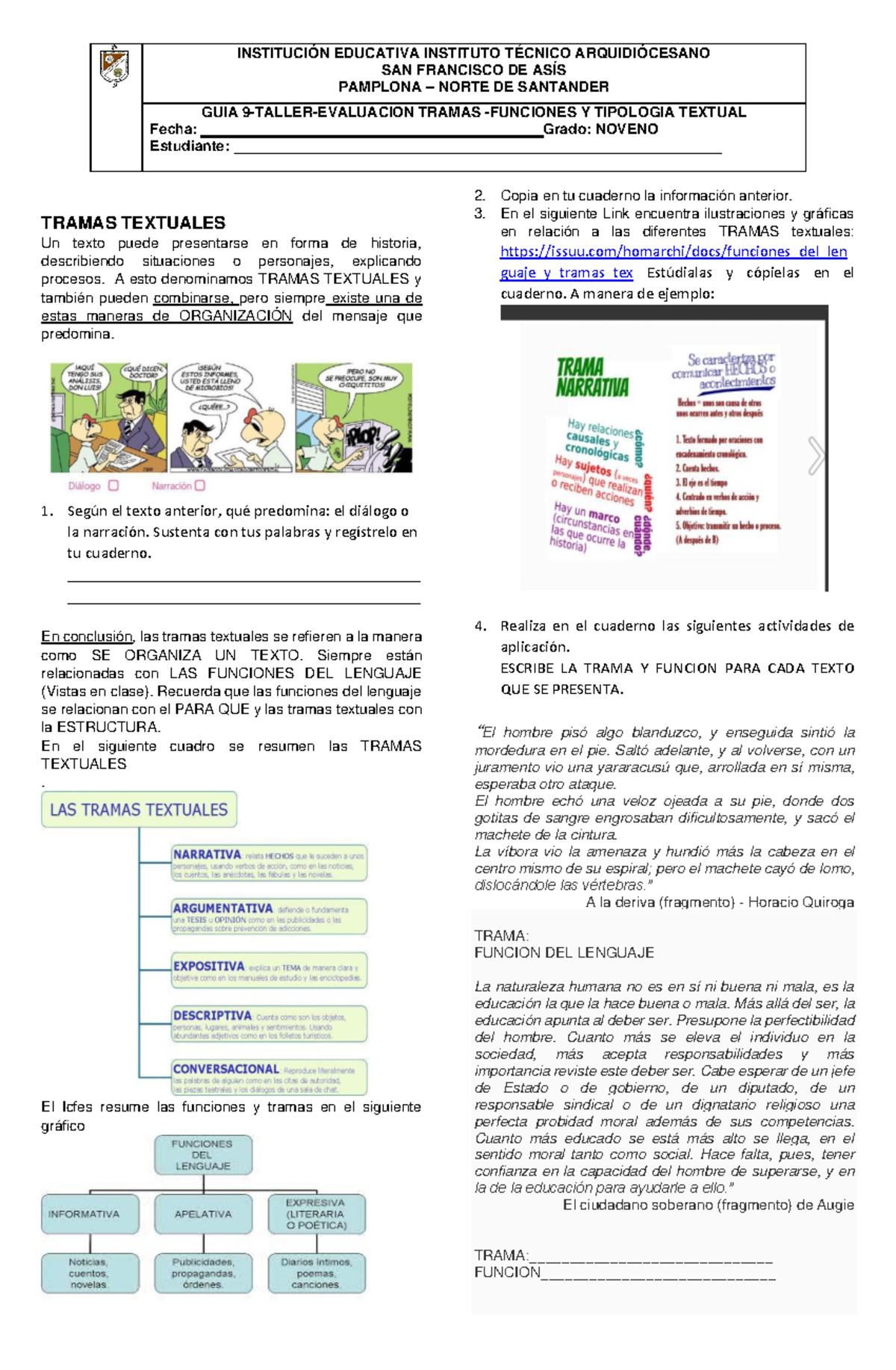 Trama - TRAMAS TEXTUALES Un texto puede presentarse en forma de ...