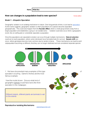 Natural Selection SE - Biology - Name: Date: 2/2/ Student Exploration ...