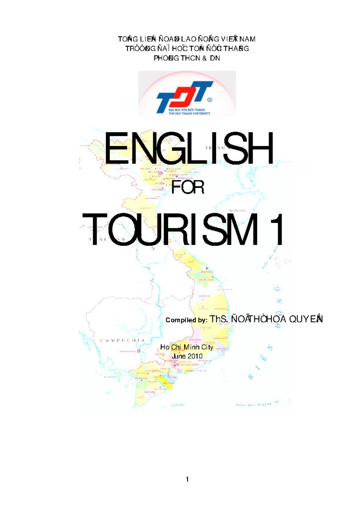 English for tourism 1 pdf - English communication - Studocu