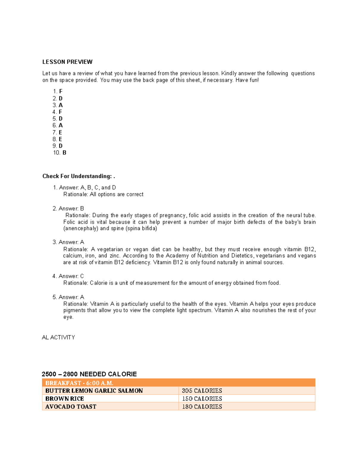 SAS 9 - LESSON PREVIEW Let us have a review of what you have learned ...