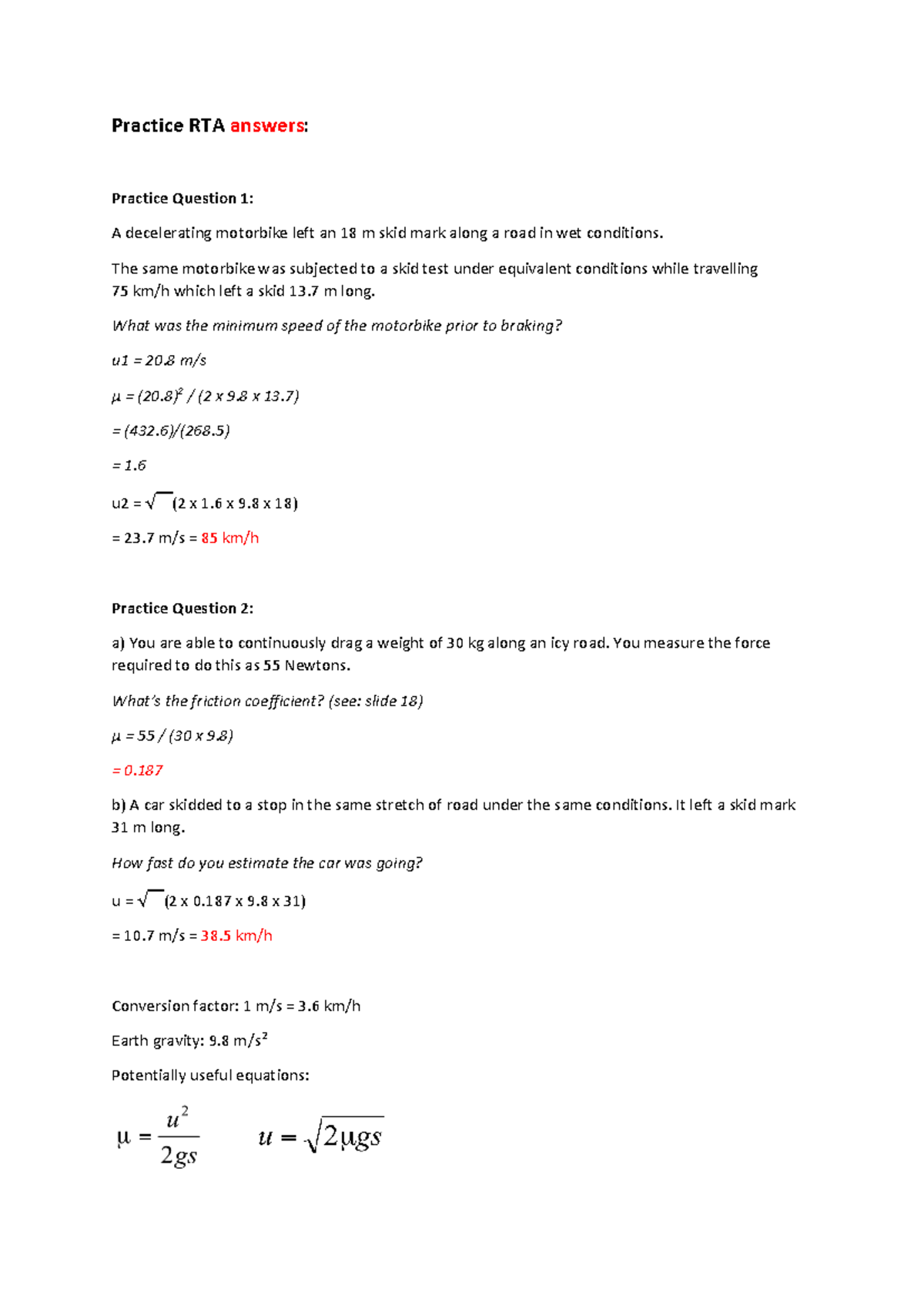 3013NSC Practice RTA answers - Practice RTA answers: Practice Question ...