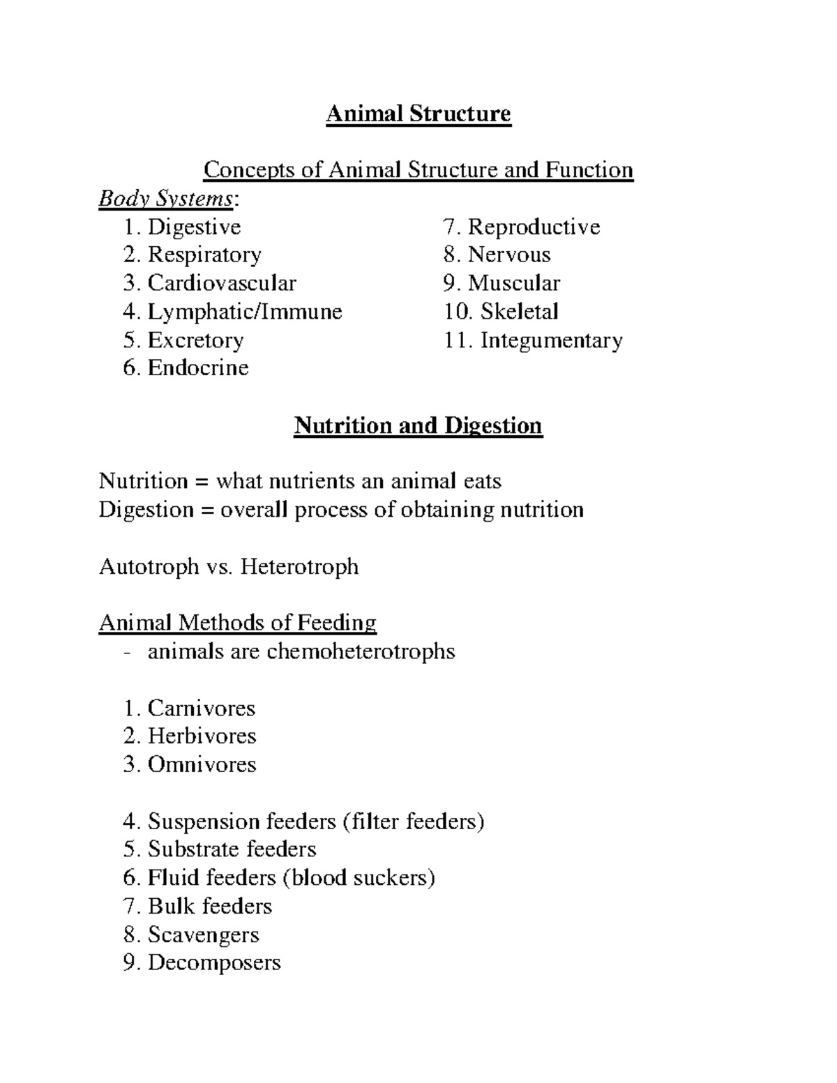 Animal cell Structure - Animal Structure Concepts of Animal Structure ...