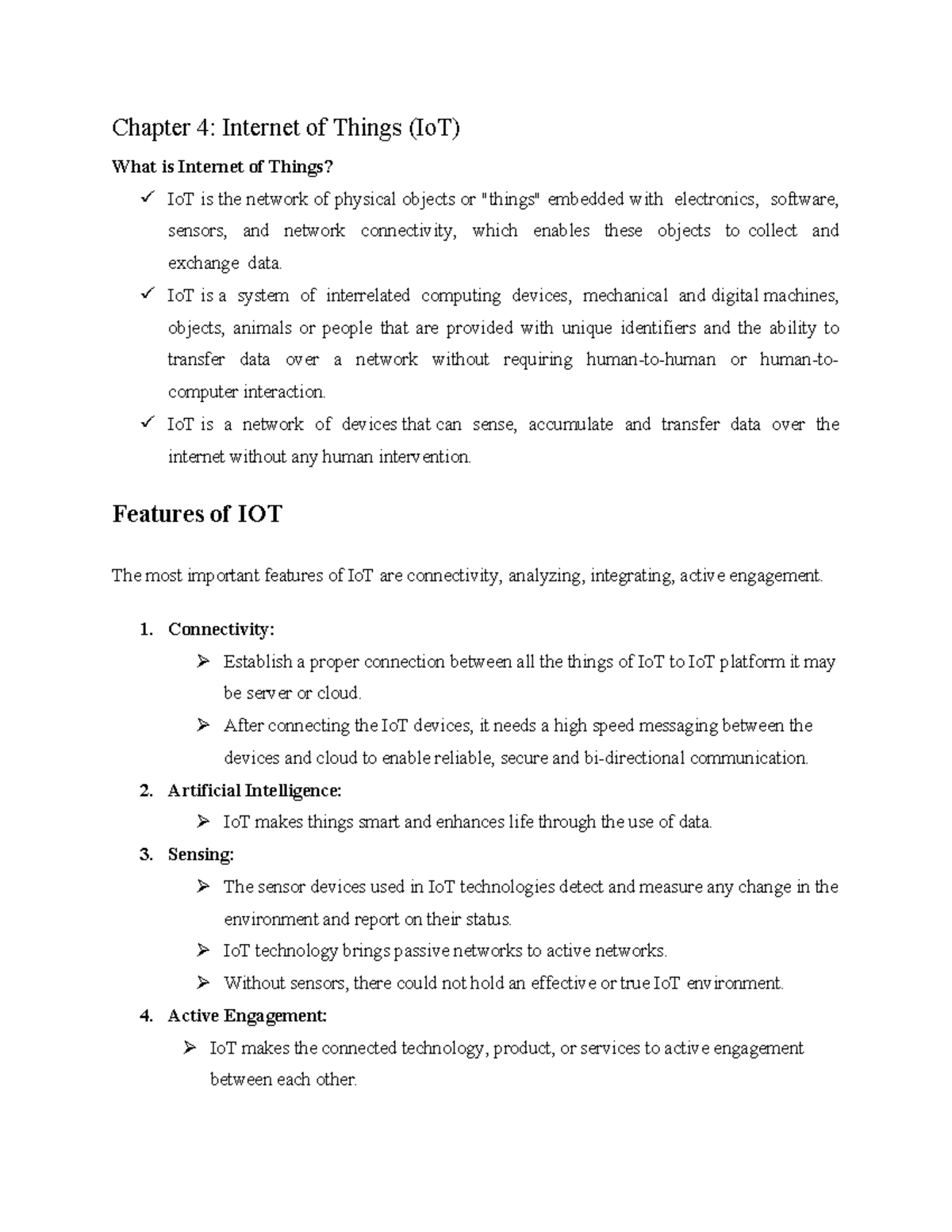 Emerging Technology - Chapter 4: Internet of Things (IoT) What is Internet of Things? IoT is the ...