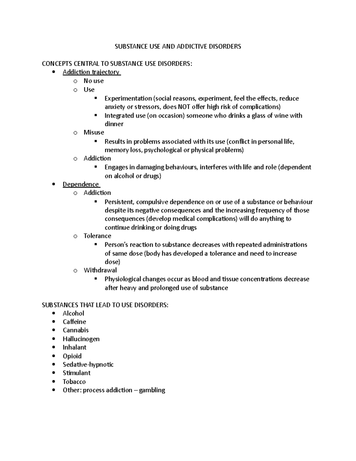 Substance USE AND Addictive Disorders - SUBSTANCE USE AND ADDICTIVE ...