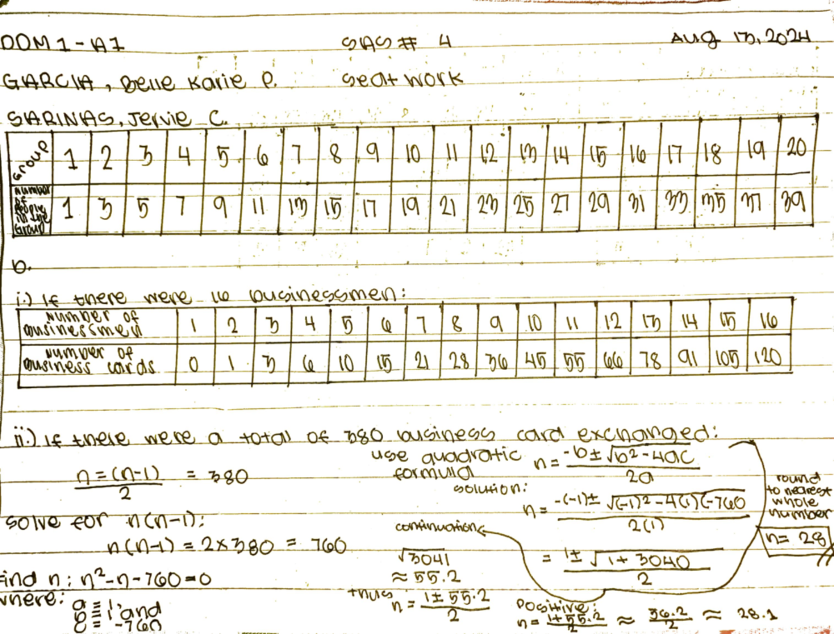 MAT152-DDM1-A1-Garcia, Belle Karie and Sarinas Jervie- Seatwork SAS 05 ...