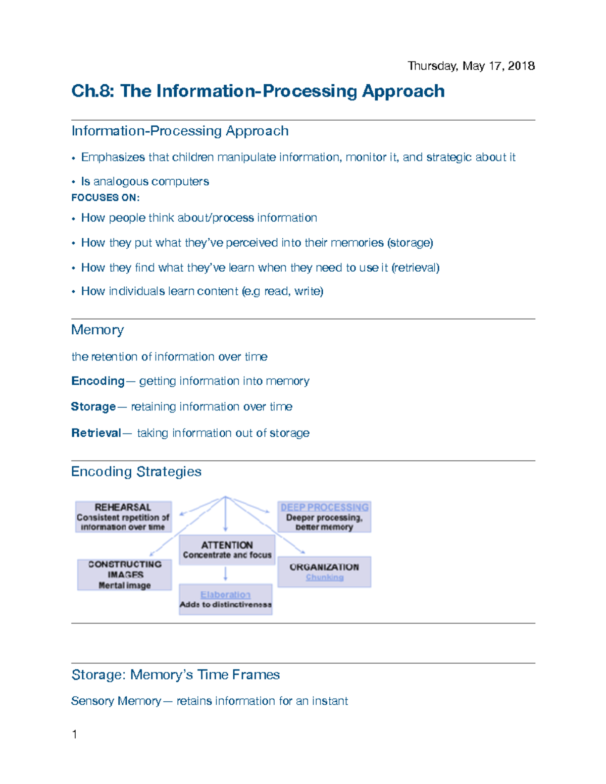 Ch 8 The Information Processing Approach - Ch: The Information ...