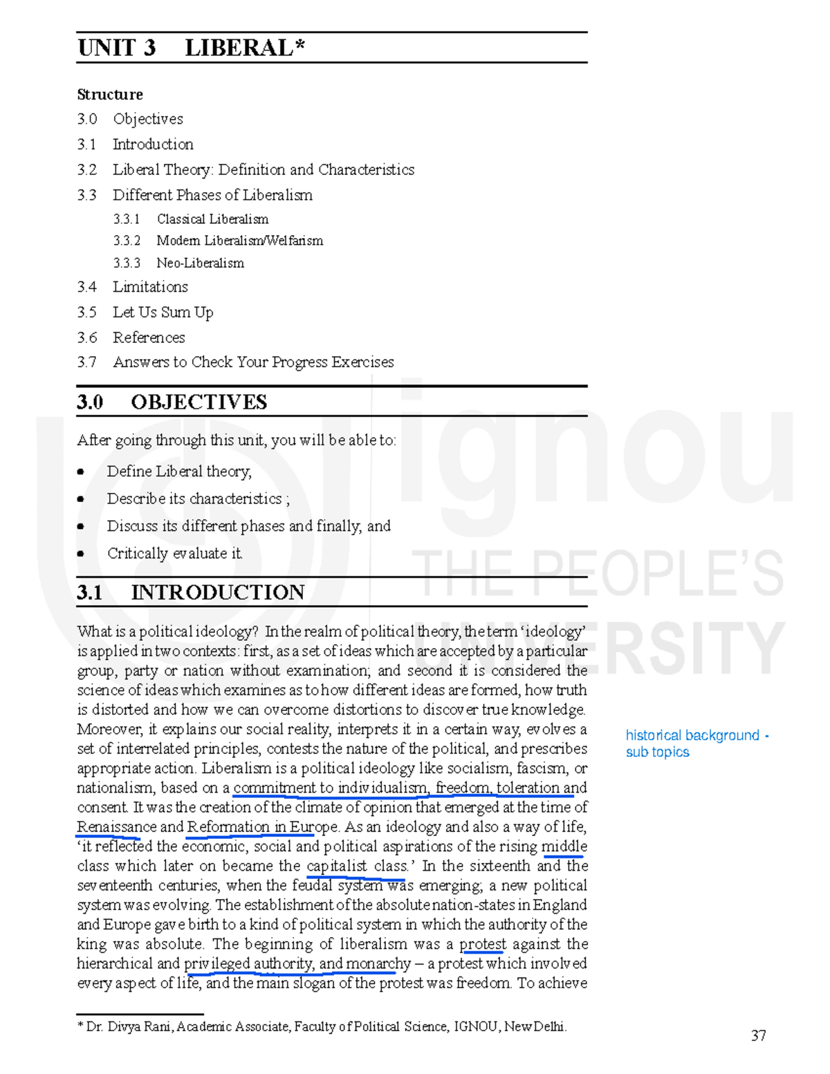 Unit3 - What is Politics: Study of UNIT 3 LIBERAL* State and Power ...