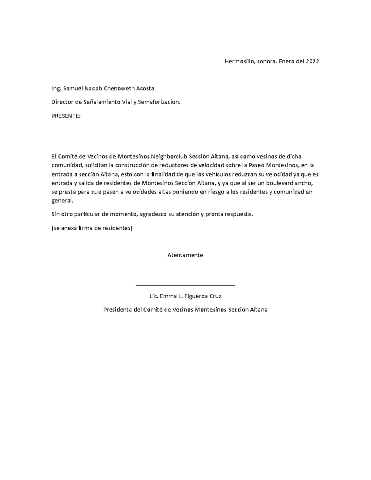 Sol tope - solicitd de tope formato - Hermosillo, sonora. Enero del ...