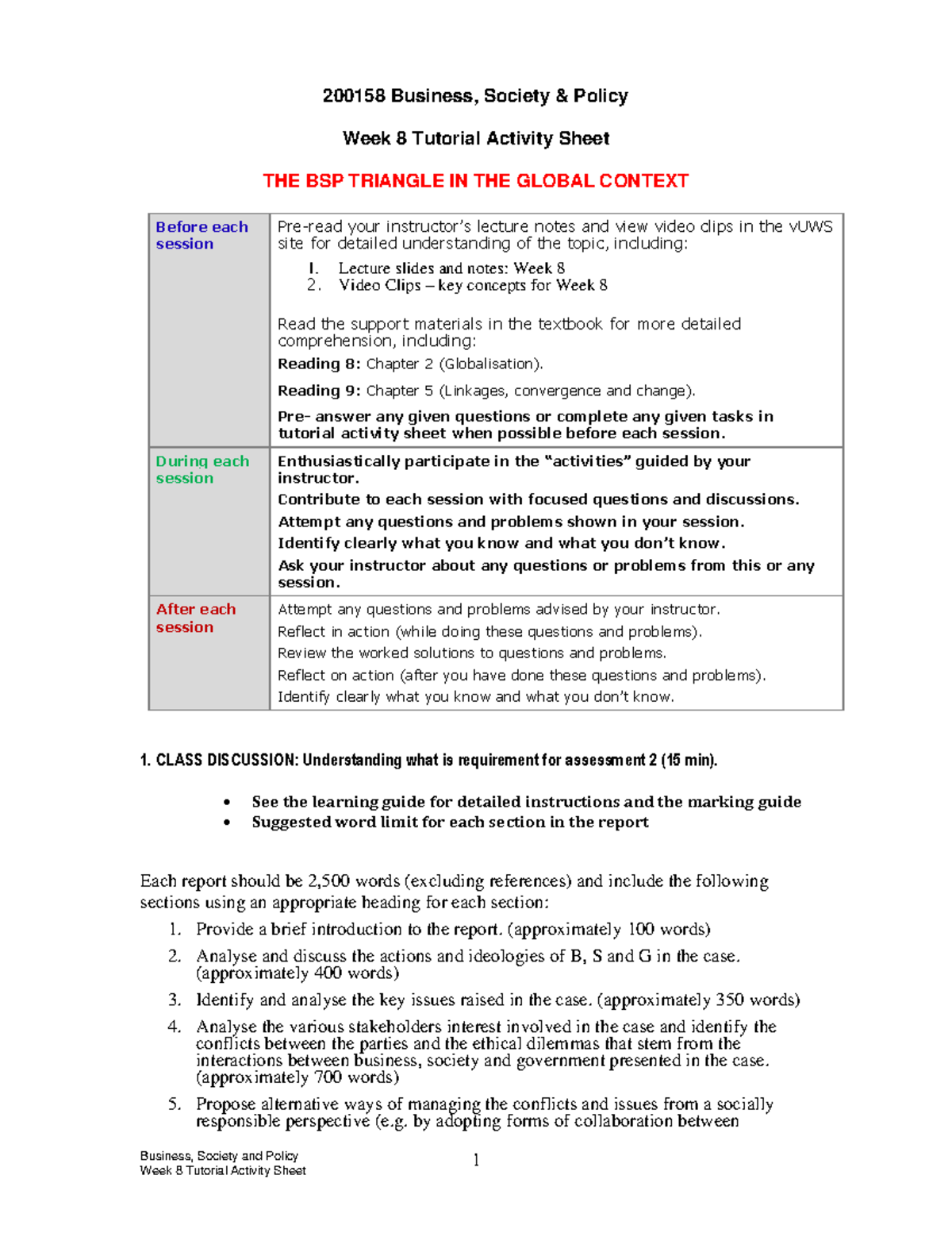 Week 8 BSP act - tutorial - Business, Society and Policy Week 8 ...