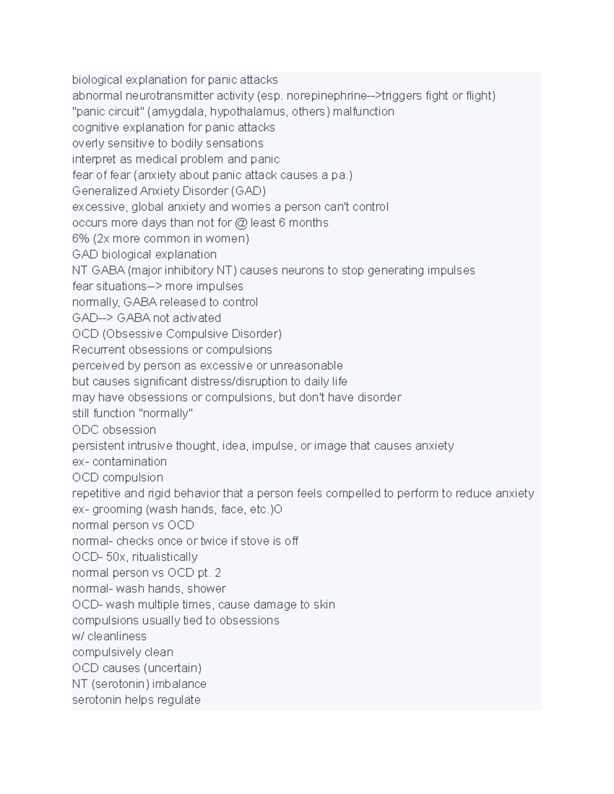 Biological explanation for panic attacks - biological explanation for ...