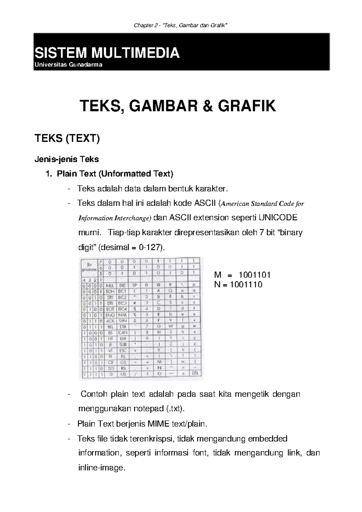 SM02 Teks Gambar Grafik - SISTEM MULTIMEDIA Universitas Gunadarma TEKS, GAMBAR & GRAFIK TEKS ...