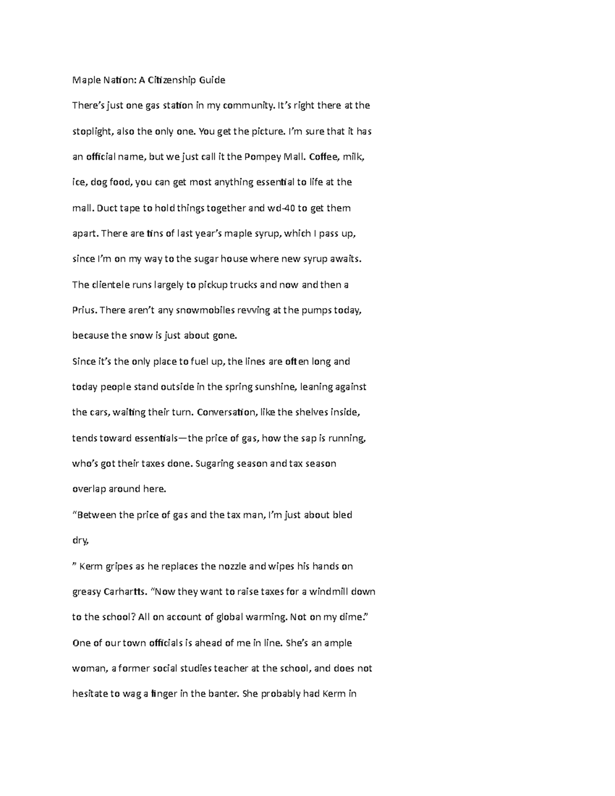 Maple Nation - Assignment - Maple Naion: A Ciizenship Guide There’s ...