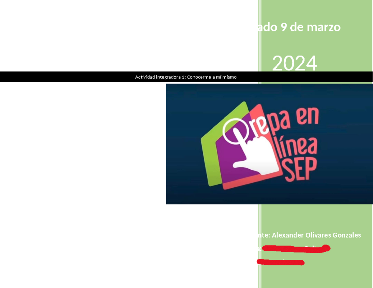 Actividdad integradora 2 modulo 1 prepa en linea sep - 2024 Actividad ...