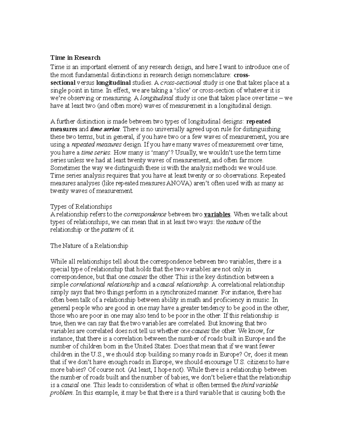 Time in Research - reserach Method - Time in Research Time is an ...