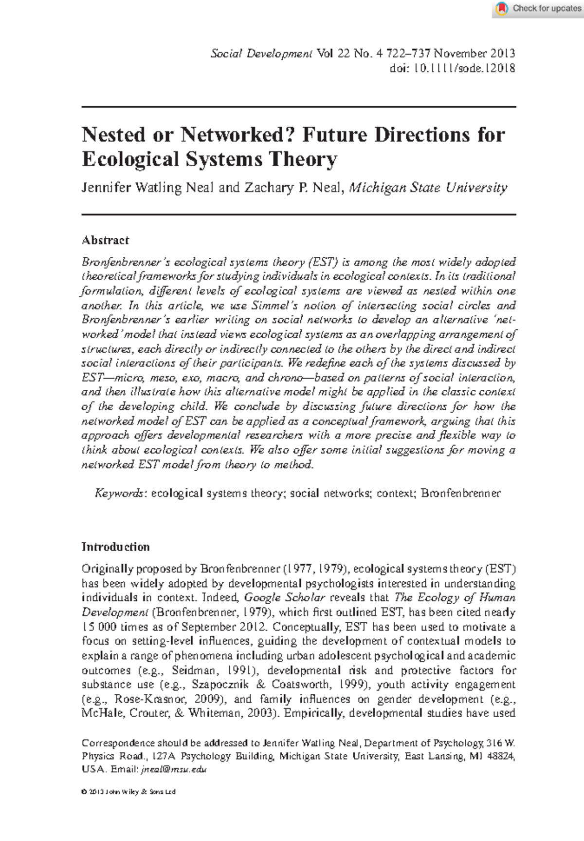 Social Development - 2013 - Neal - Nested or Networked Future ...