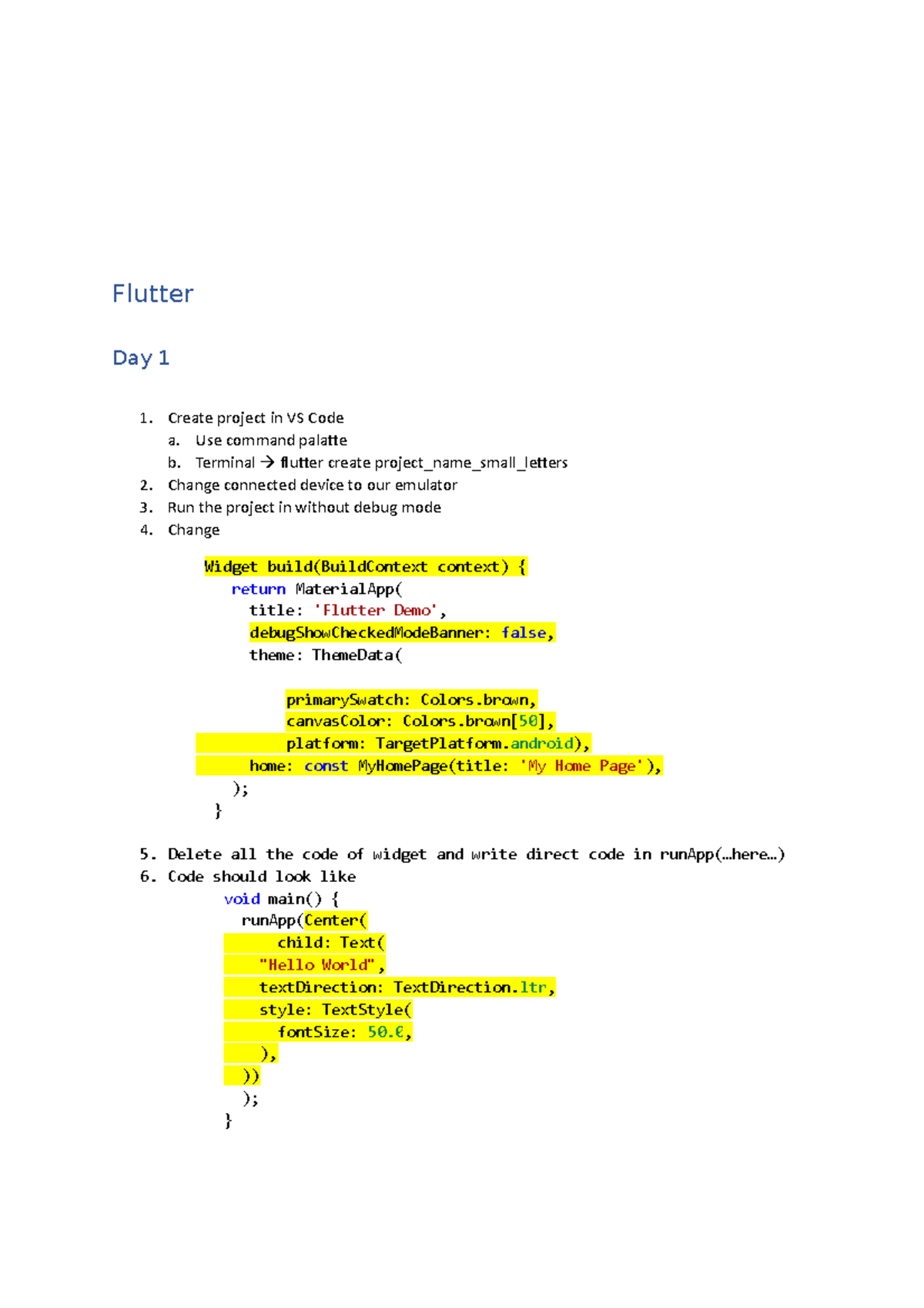 Flutter step by step 11 11 22 - Flutter Day 1 Create project in VS Code ...