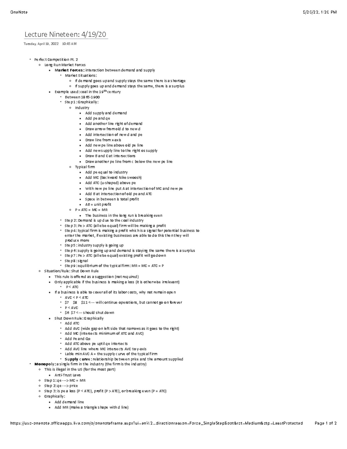 Microeconomics Lecture 18 - OneNote 5/26/22, 1:20 PM - Studocu