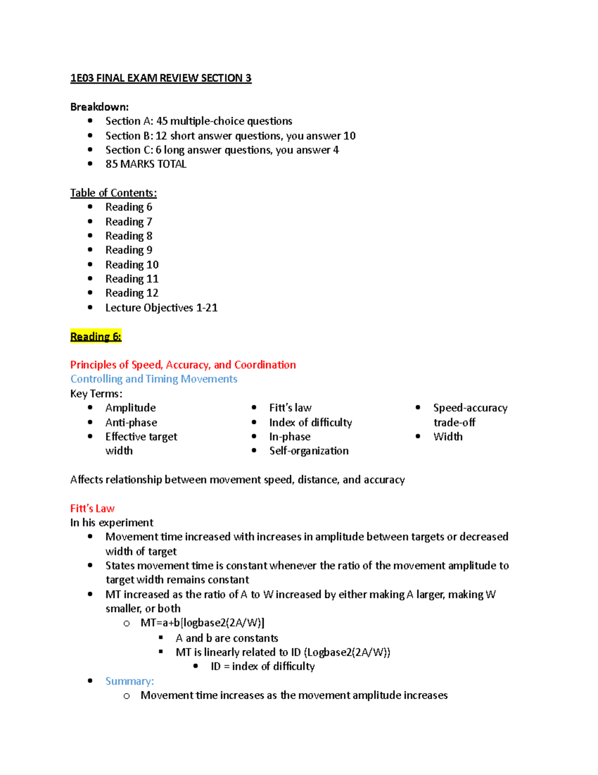 1E03 Final EXAM Review Section 3 - 1E03 FINAL EXAM REVIEW SECTION 3 ...