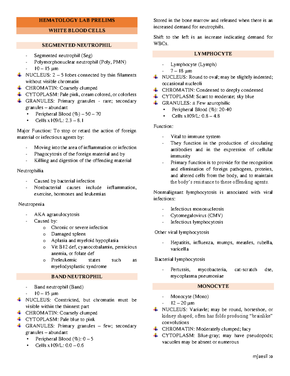 Hema lab - Hematology Laboratory Prelims notes - HEMATOLOGY LAB PRELIMS ...