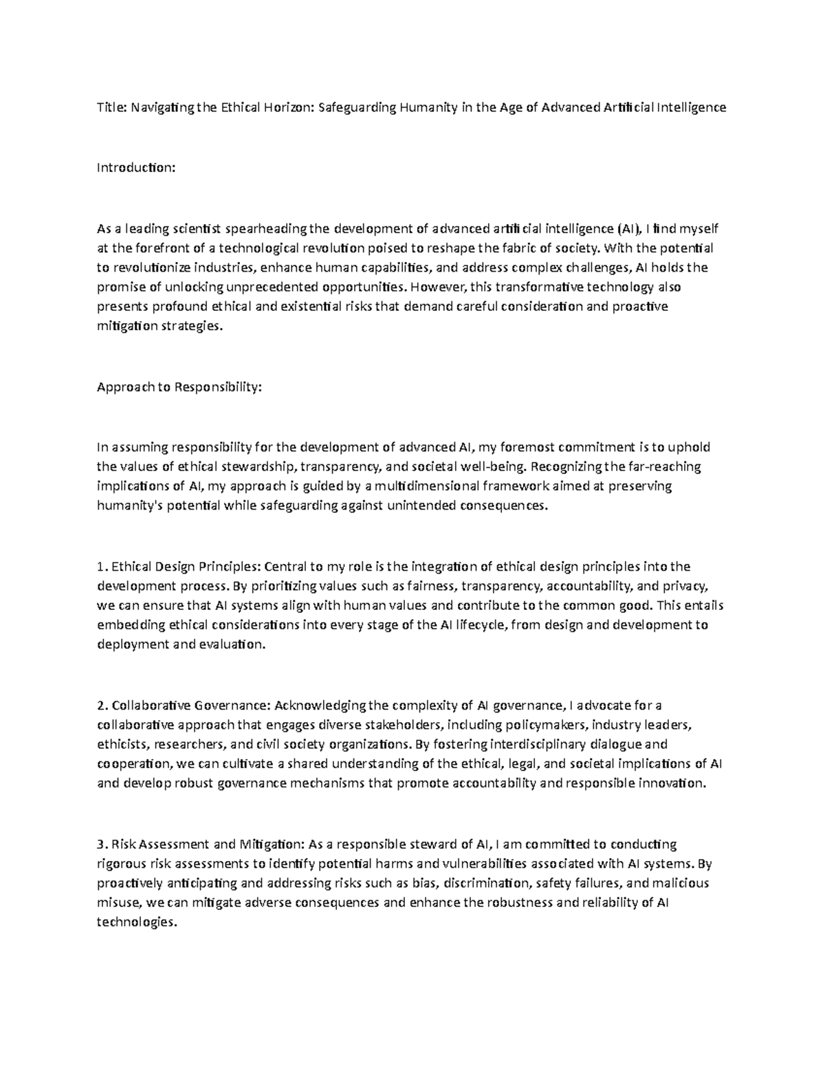 Essay to apply for a scholarship - Title: Navigating the Ethical ...