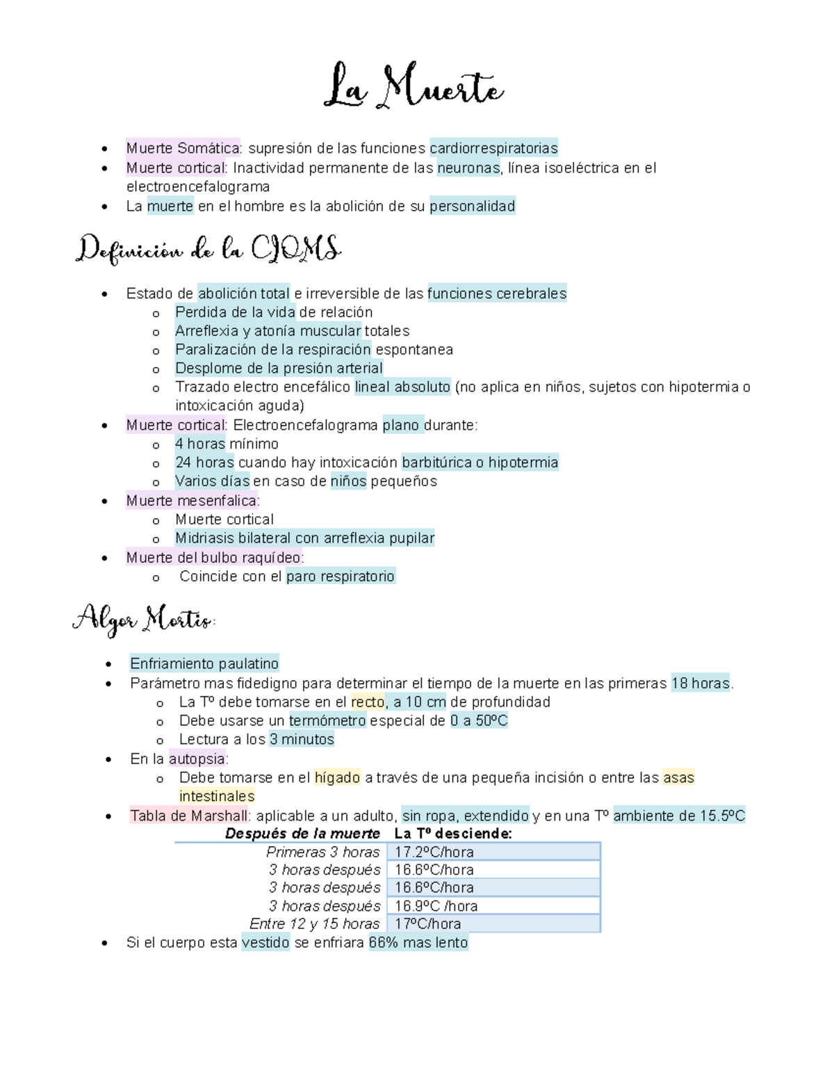 La Muerte - resumen de clases y documento - La Muerte Muerte Somática ...