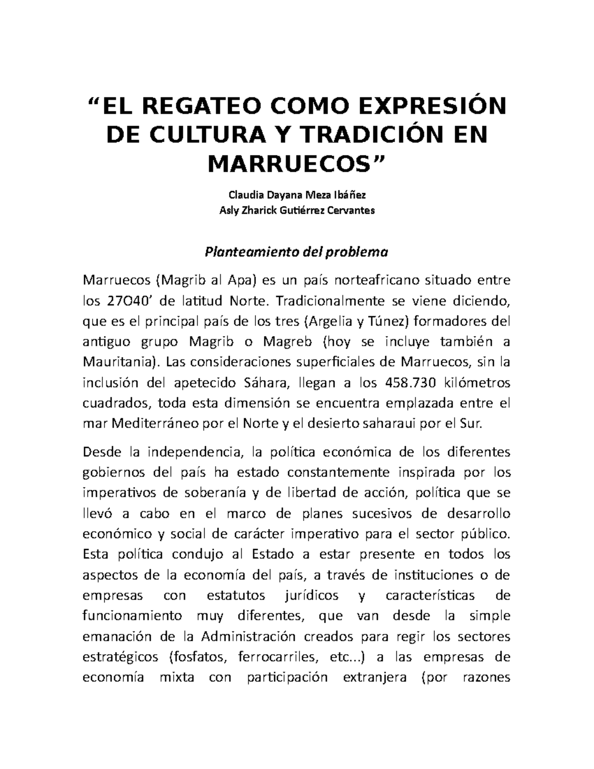 EL Regateo COMO Expresión DE Cultura Y Tradición EN Marruecos ...