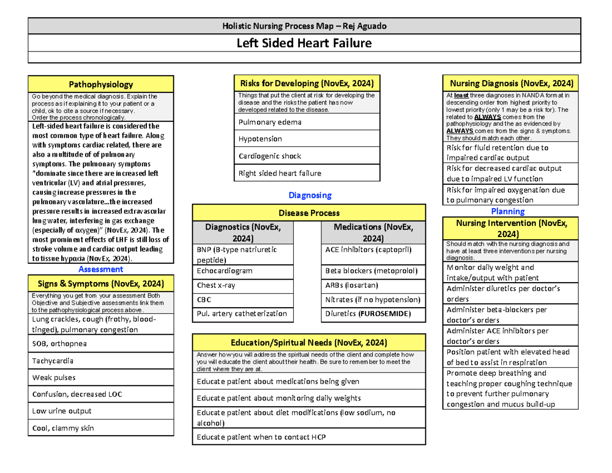 Heart Failure Concept Map - Holistic Nursing Process Map – Rej Aguado ...