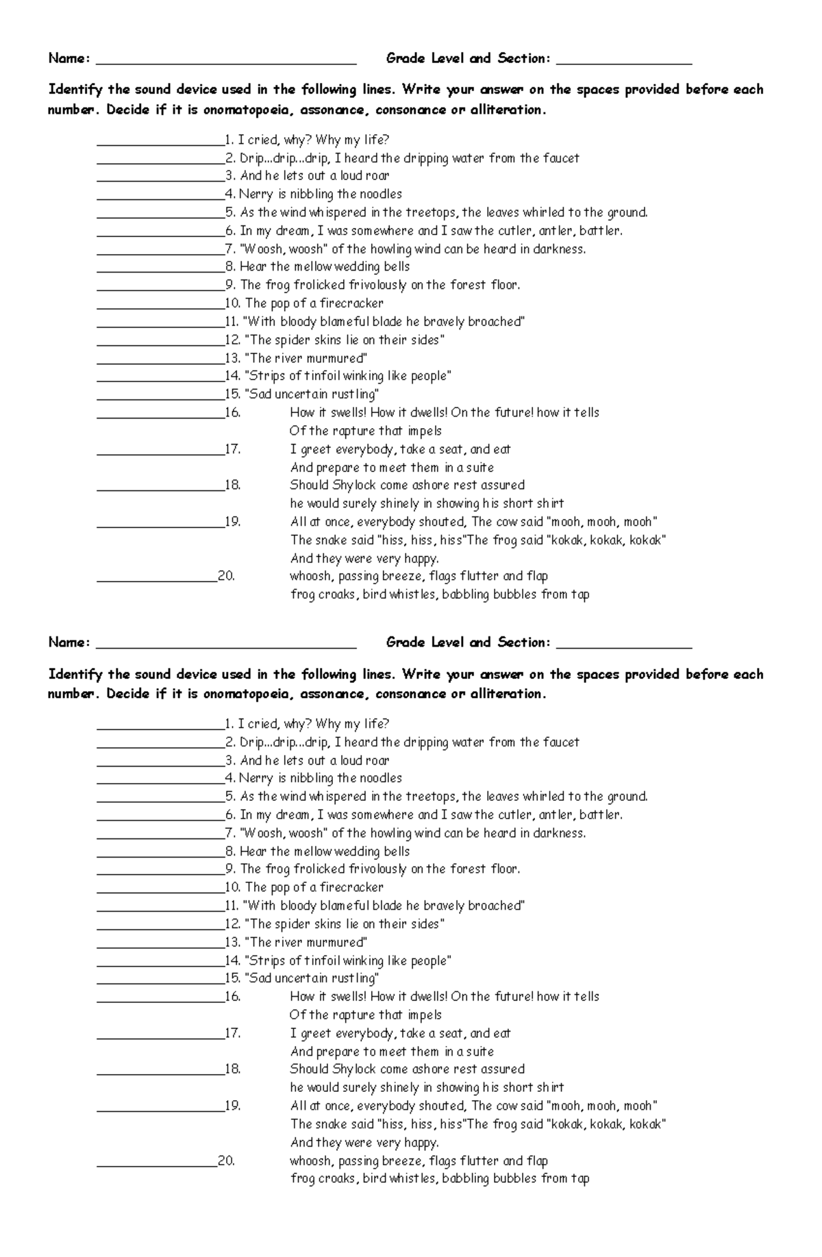 Seatwork 1.1- Sound Devices - Name ...