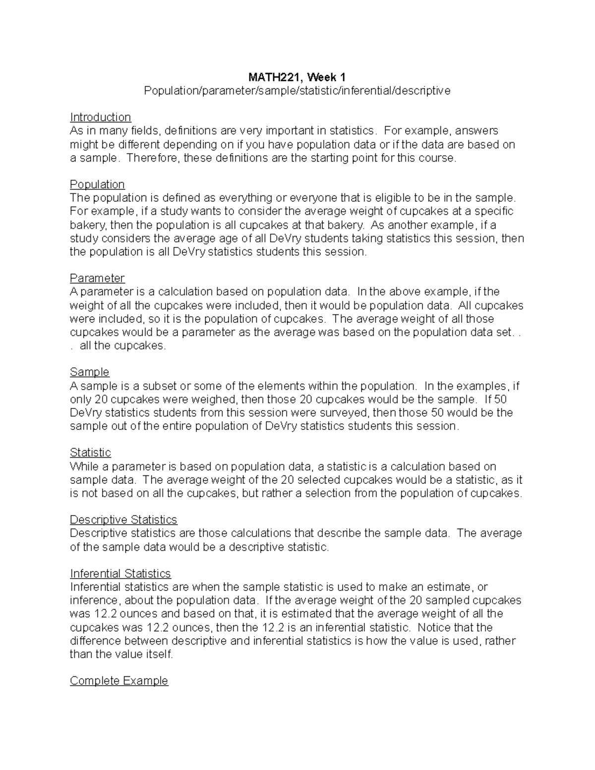 week 1 tutorial work part 3 - MATH221, Week 1 - Studocu