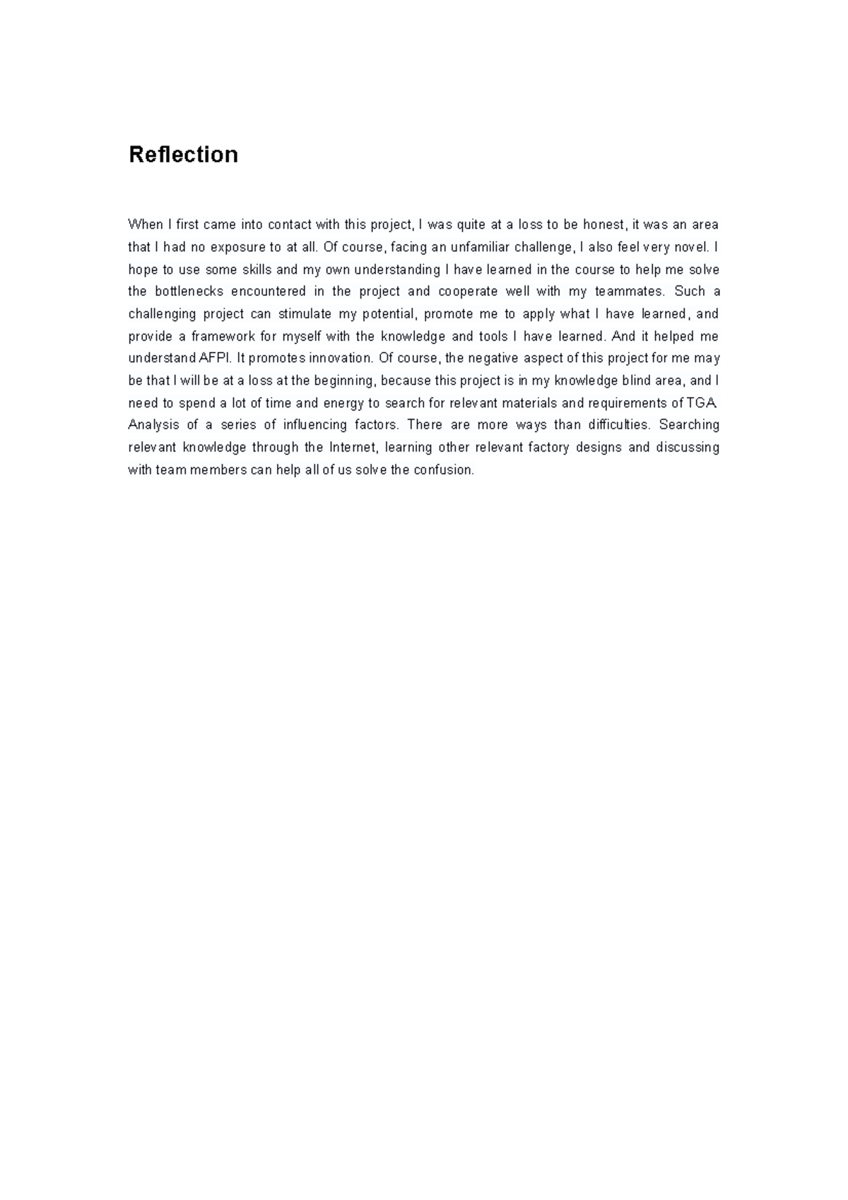 Client Research - Reflection When I first came into contact with this ...