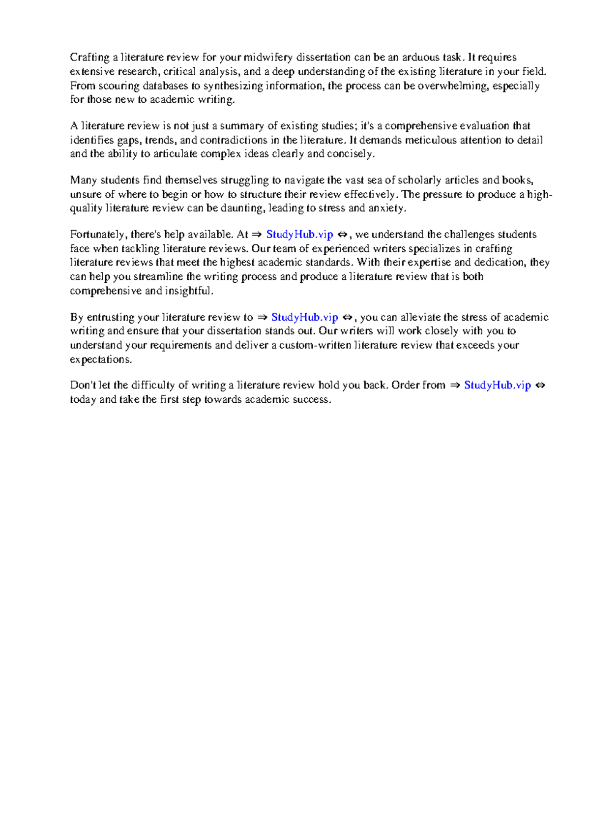 Midwifery Dissertation Literature Review - Crafting a literature review ...
