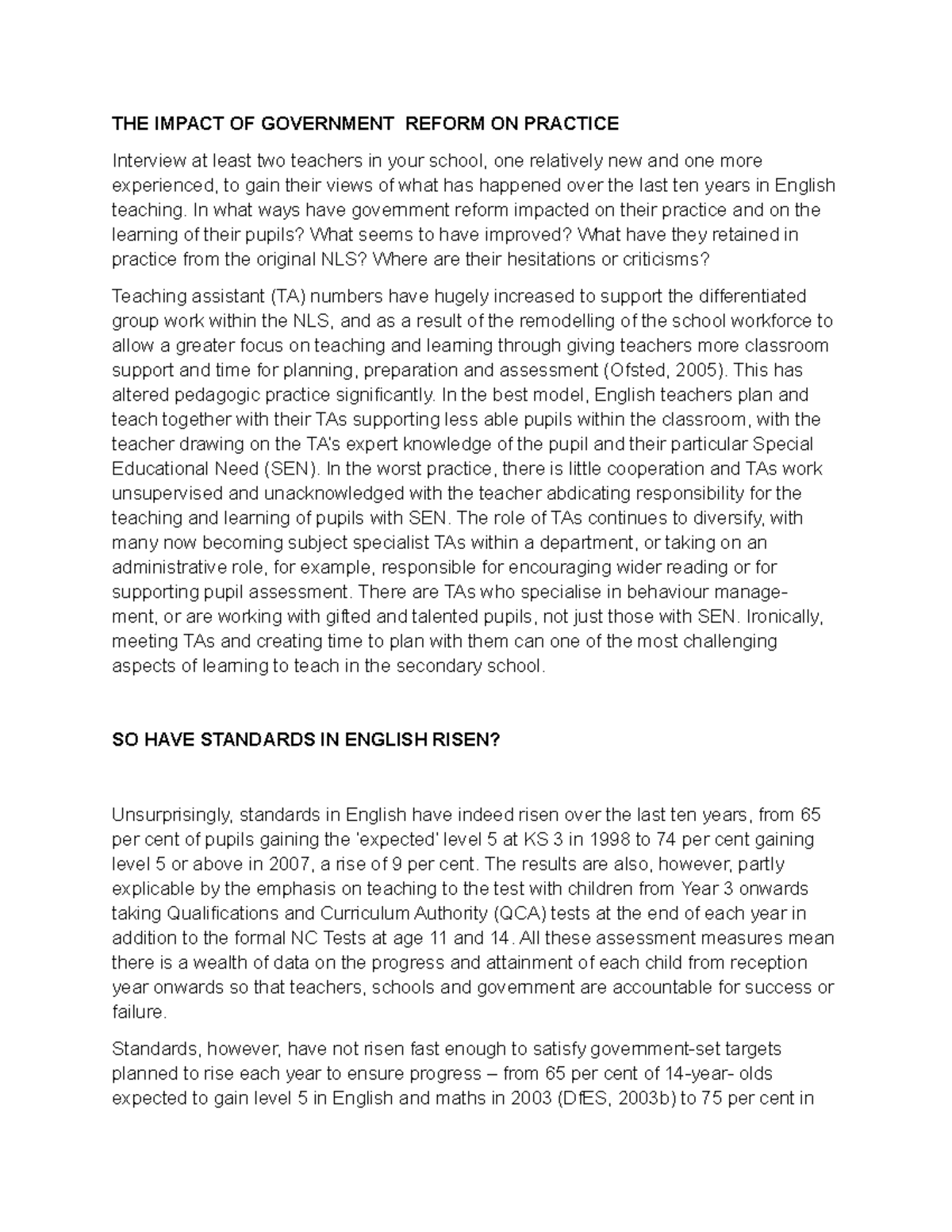 THE Impact OF Government Reform ON Practice - THE IMPACT OF GOVERNMENT ...