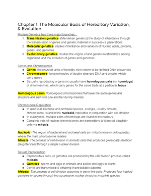 Chapter 7 - Lecture/Book Notes- Genetic Analysis: an integrated ...