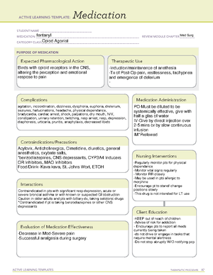 Prednisone Med Sheet (Pain & Inflammation) - ACTIVE LEARNING TEMPLATES ...