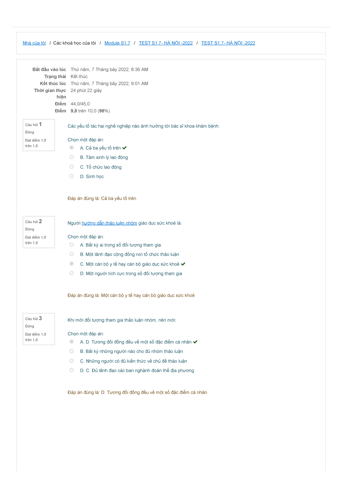 TEST-S1 - tài liệu đầy đủ - Nhà của tôi / Các khoá học của tôi / Module ...