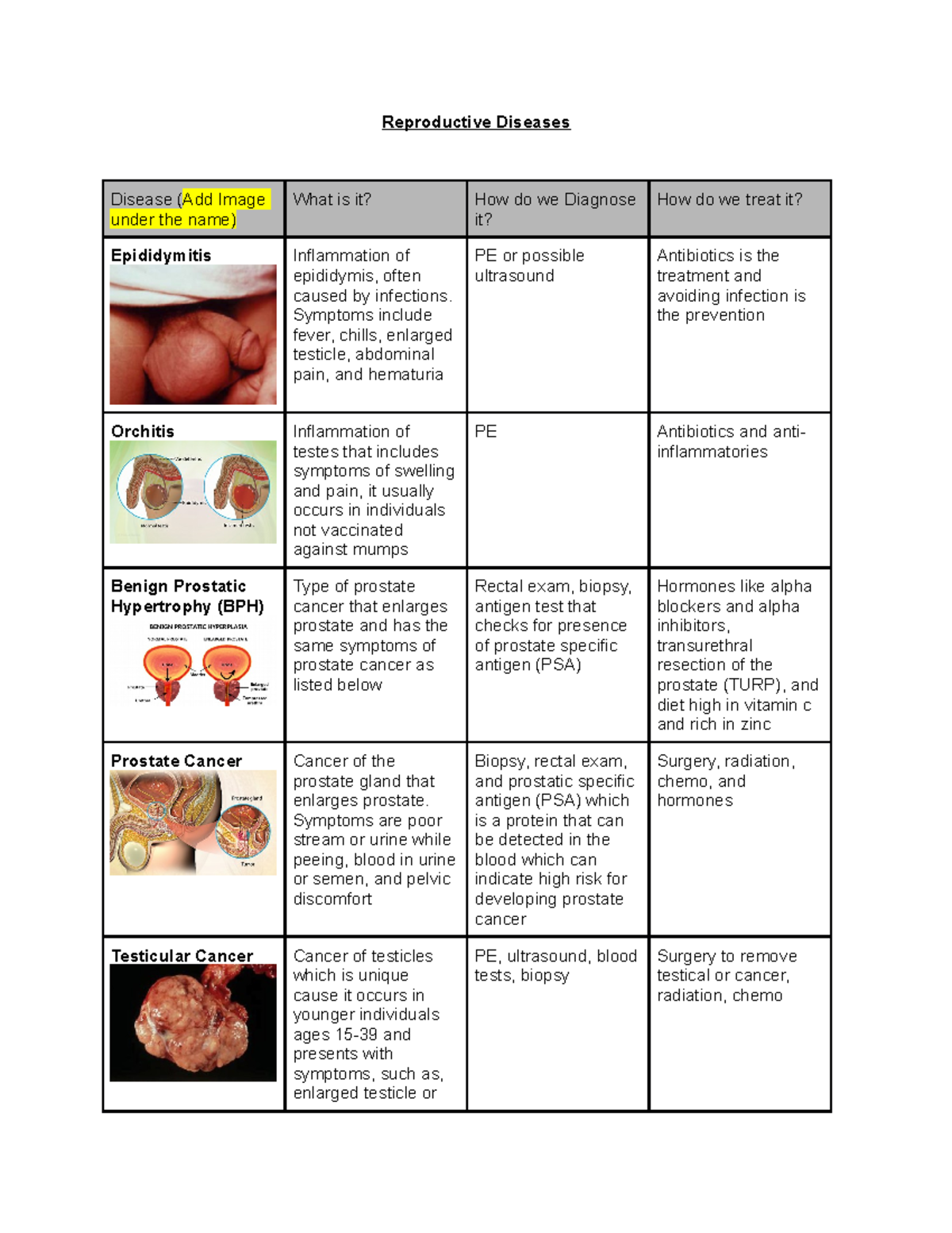 Reproductive Diseases - Abby - Studocu