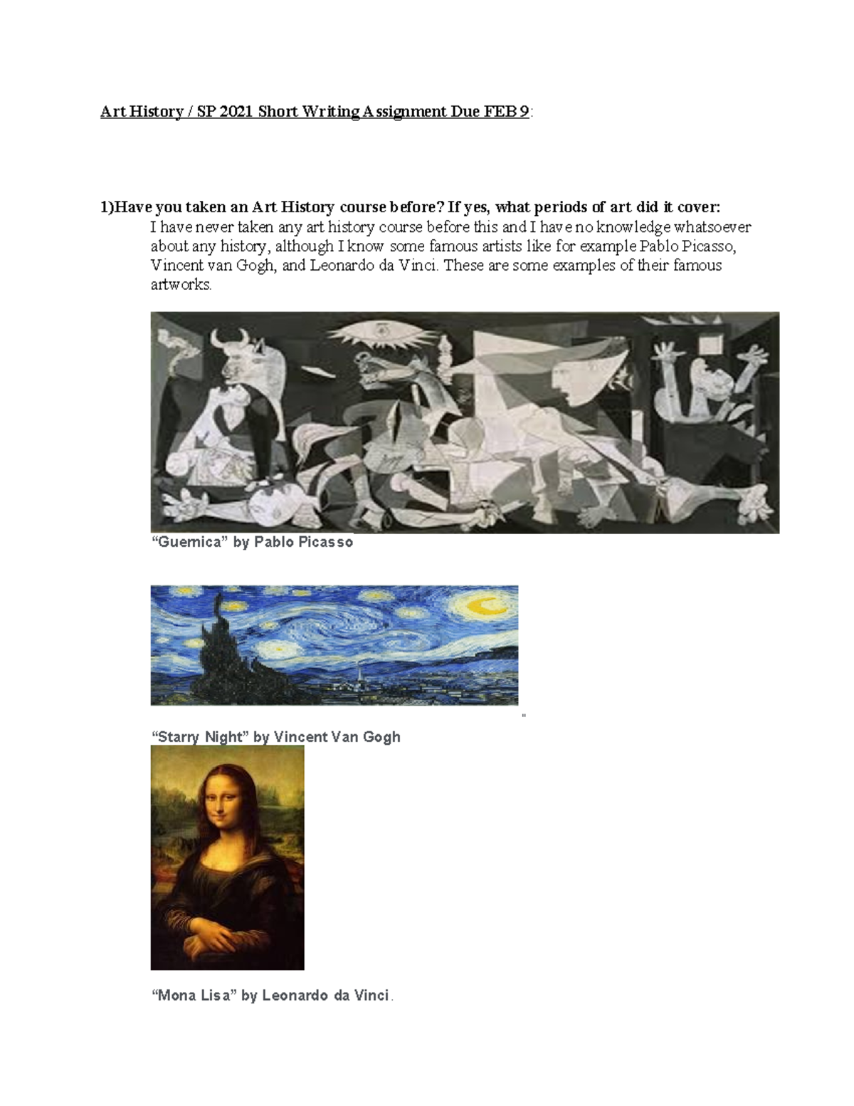 ART Homework#1 - It was an assignment that we had to do in class. - Art ...