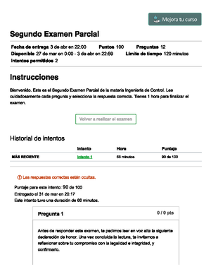 Exam Control 1 - Primer Examen Parcial Comenzado: 22 de feb en 11 ...