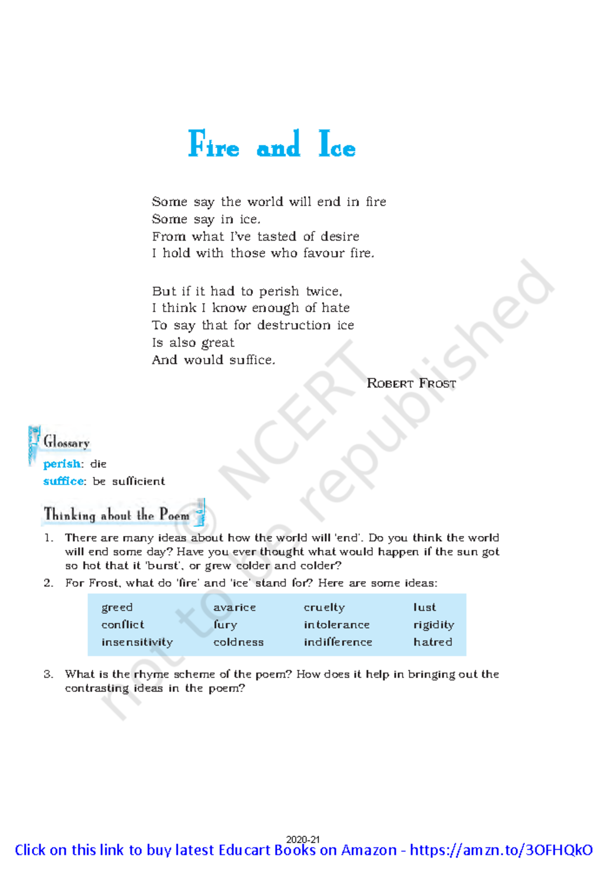 Arshiya fire n ice - notes - Some say the world will end in fire Some ...