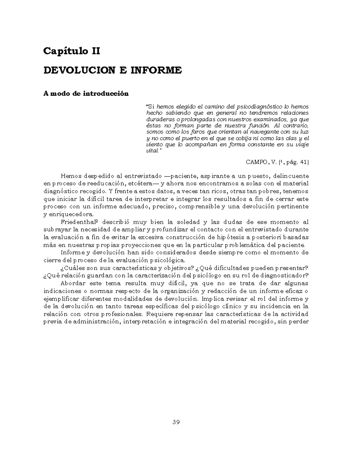 7.2 Frank de Verthelyi - Temas en evaluacion psicologica cap 2 - Capítulo II DEVOLUCION E ...