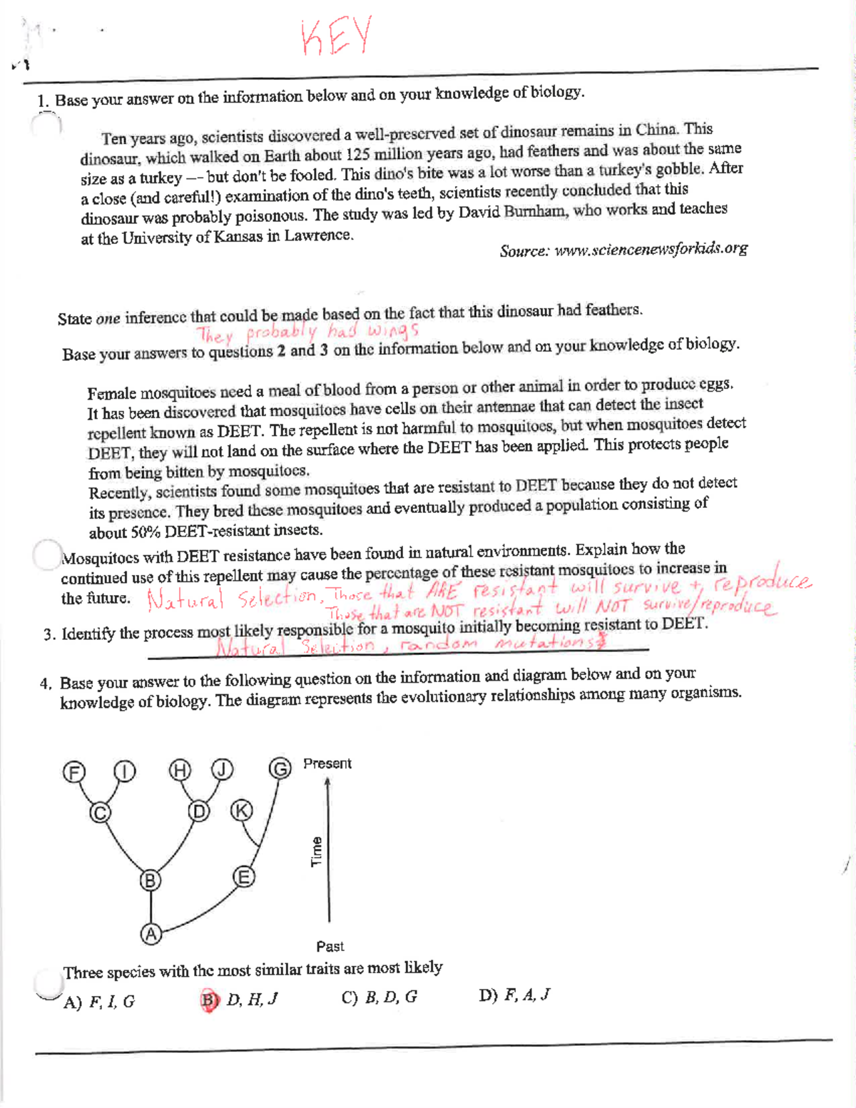 Key Evolution Short Answer - BIO 358 - Studocu