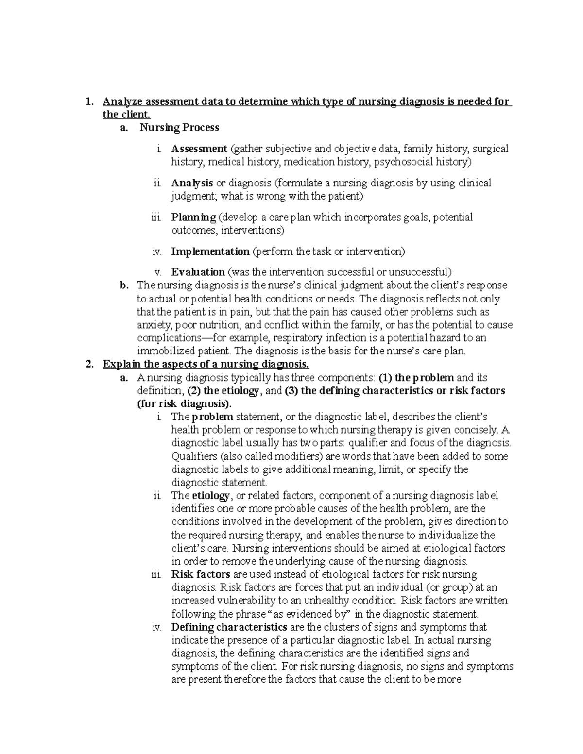 Week 4 Exam 3 Test Plan - Week 4 Exam 3 Study Guide - Analyze ...