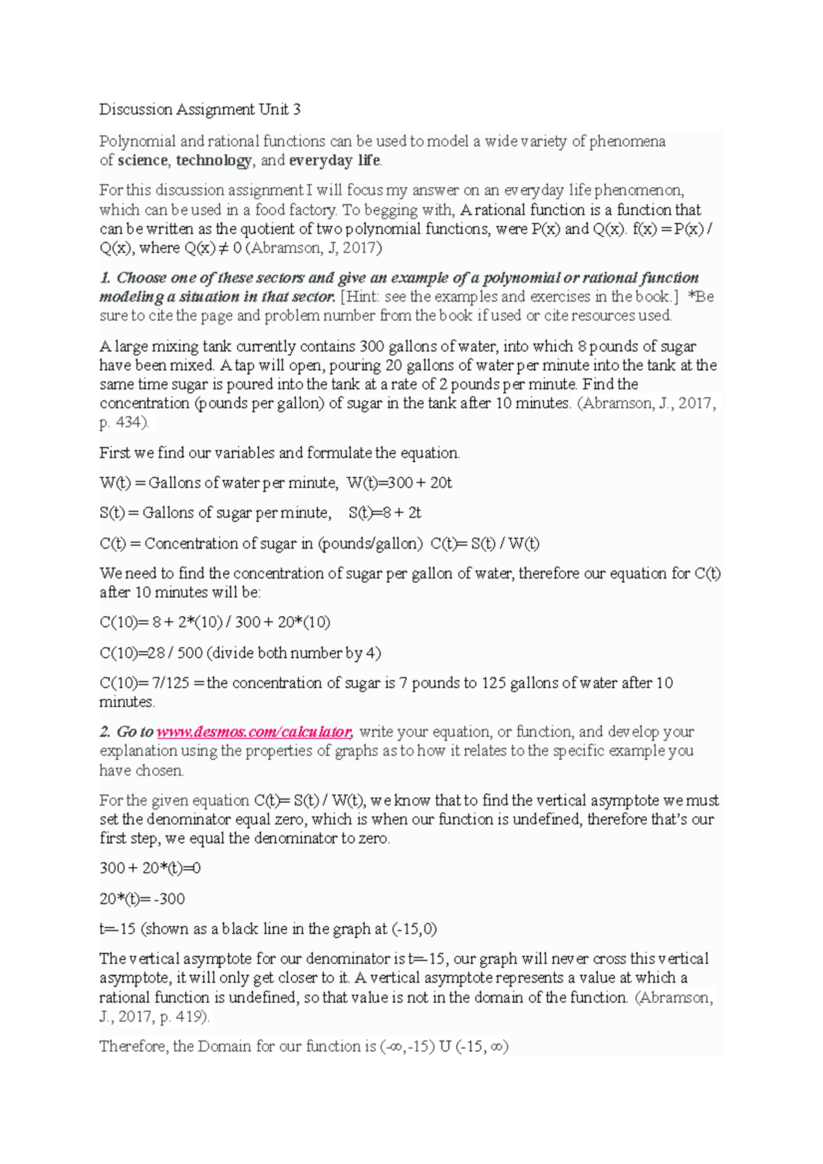 Discussion Assignment Unit 3 Polynomial And Rational Function Real