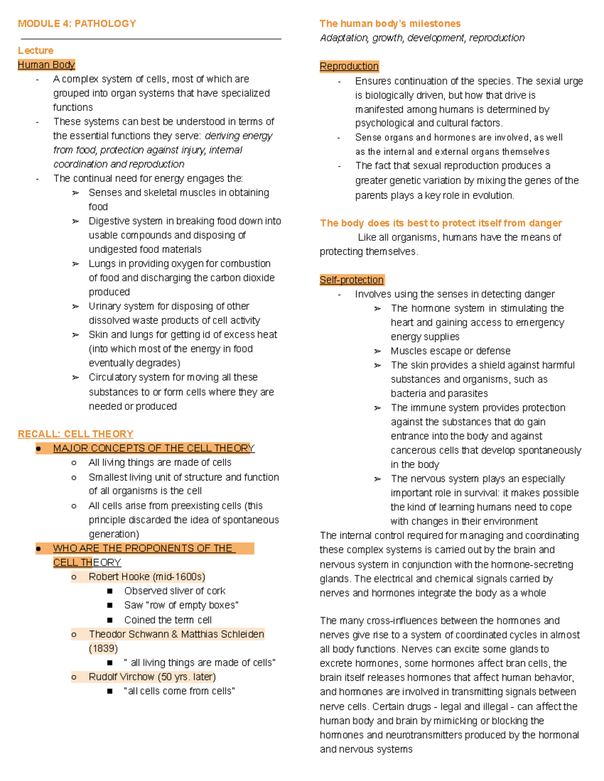 General Pathology Notes - MODULE 4: PATHOLOGY Lecture Human Body - A ...
