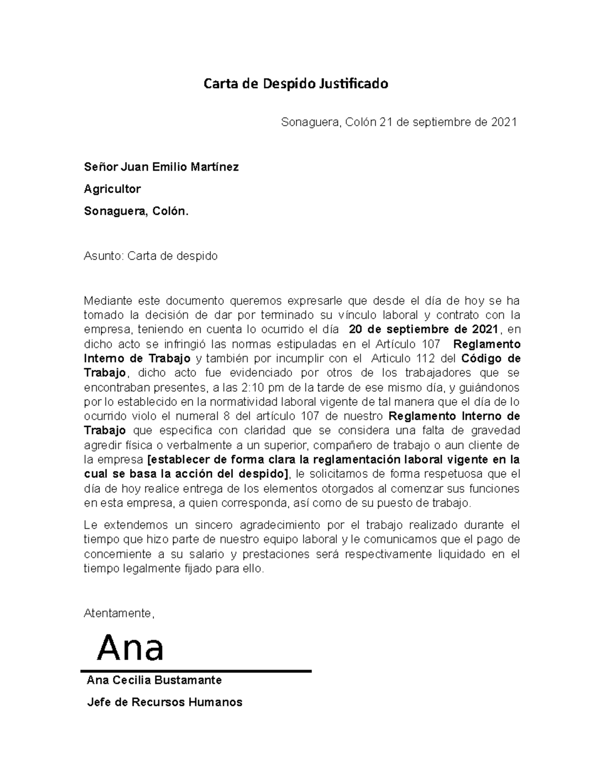 Carta De Despido Laboral Formatos Y Ejemplos Word Para Imprimir