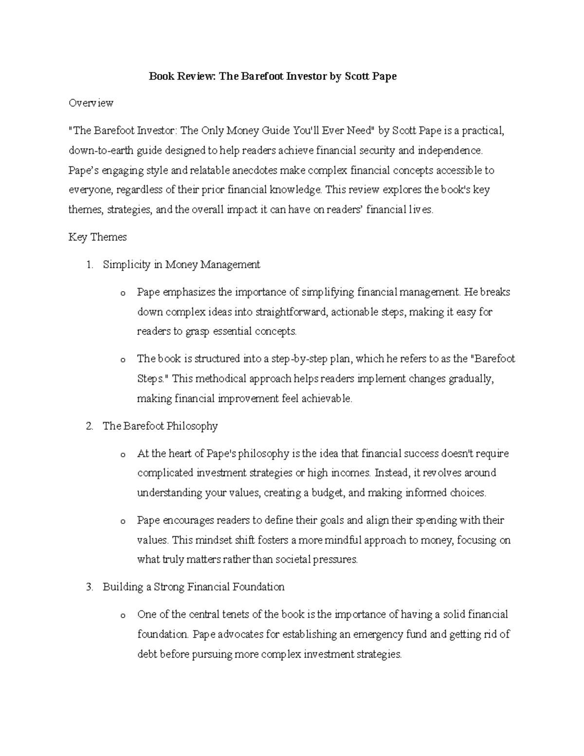 The Barefoot Investor by Scott Pape Book Review - Book Review: The ...