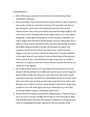 PLAY response 1 - The promise of play and what is play and why do we do ...