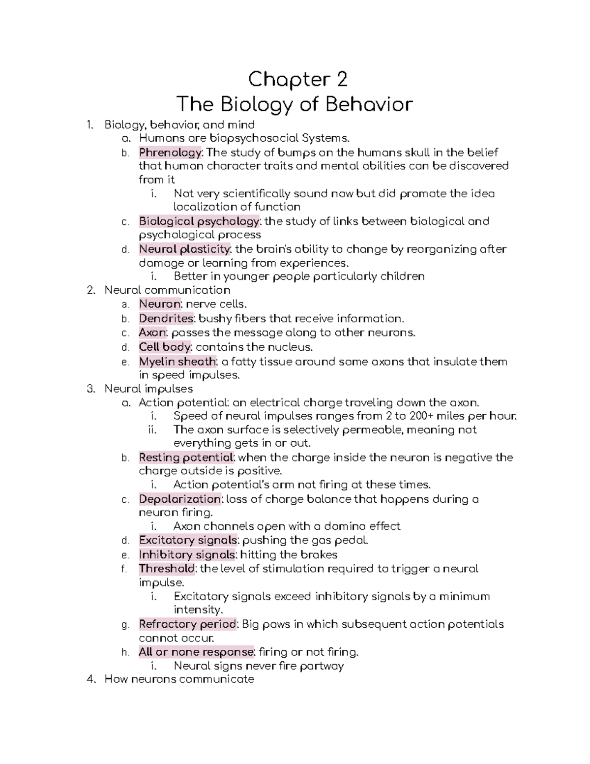 General psychology Chapter 2 - Chapter 2 The Biology of Behavior ...